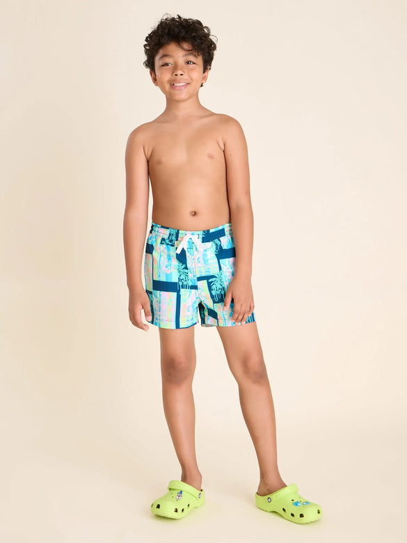 The Hip To Be Squares (Boys Classic Lined Swim Trunk)
